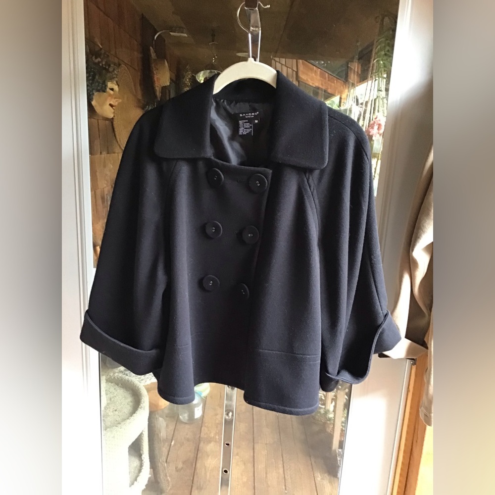 Sandro Retro 3/4 Sleeve Shorty Swing Jacket - Gem